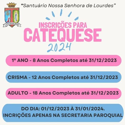 Abertas Inscrições Para Catequese 2024 Em Garça Garça Online Seu